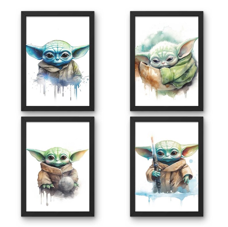 6 Baby Yoda Clipart, Baby Yoda Poster, Baby Yoda Print, Baby Yoda ...