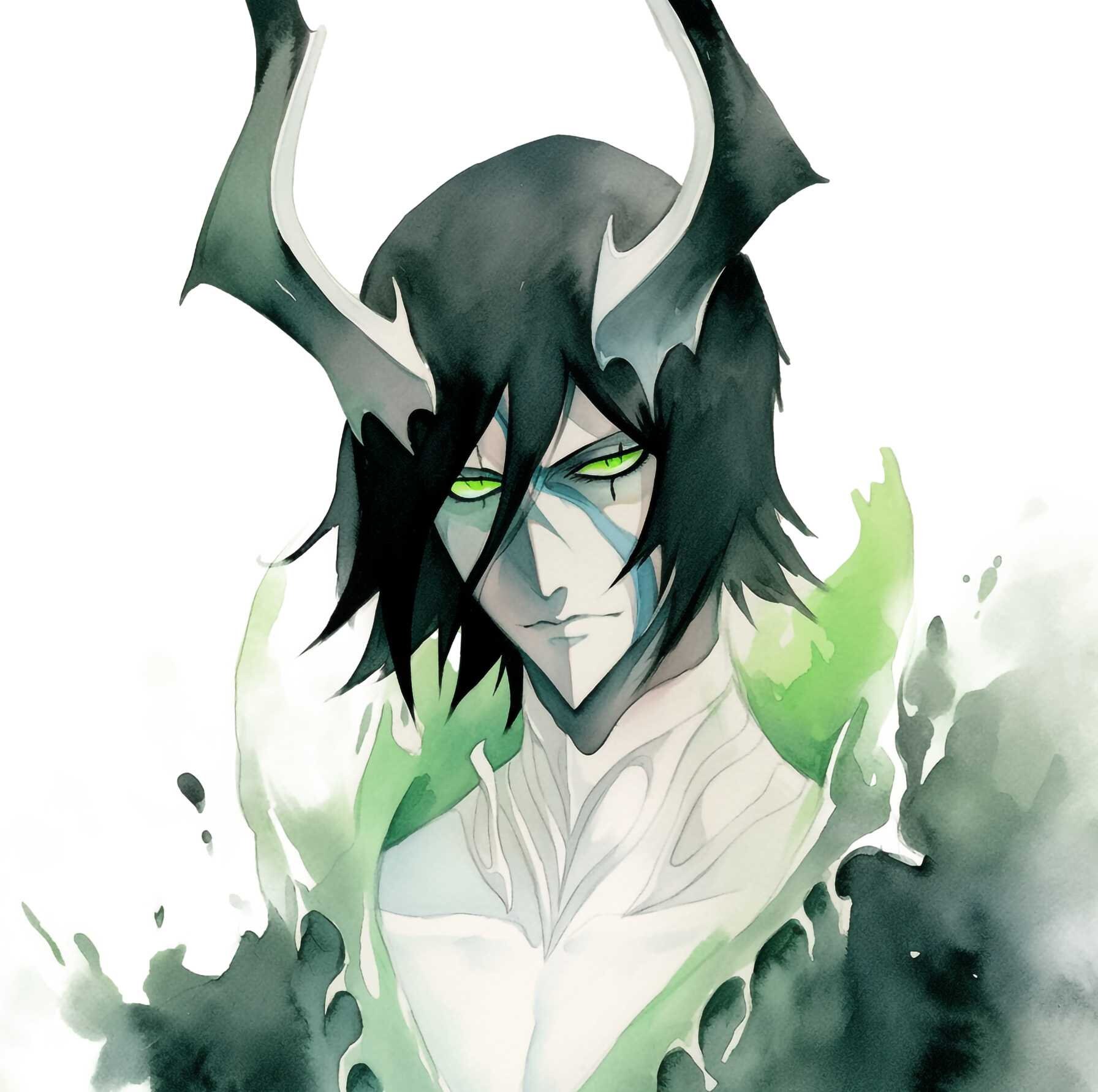 Ulquiora 3 PNG, Ulquiora Watercolor Clipart, Ulquiora Poster, Bleach ...