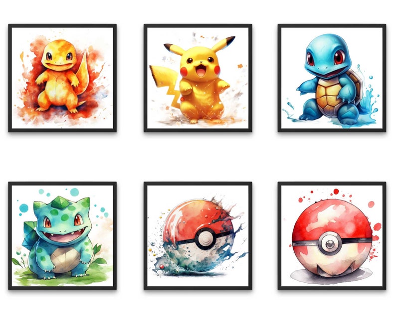 Pokemon Digital Art Instant Download, Pokemon Poster, Pokemon Gift ...