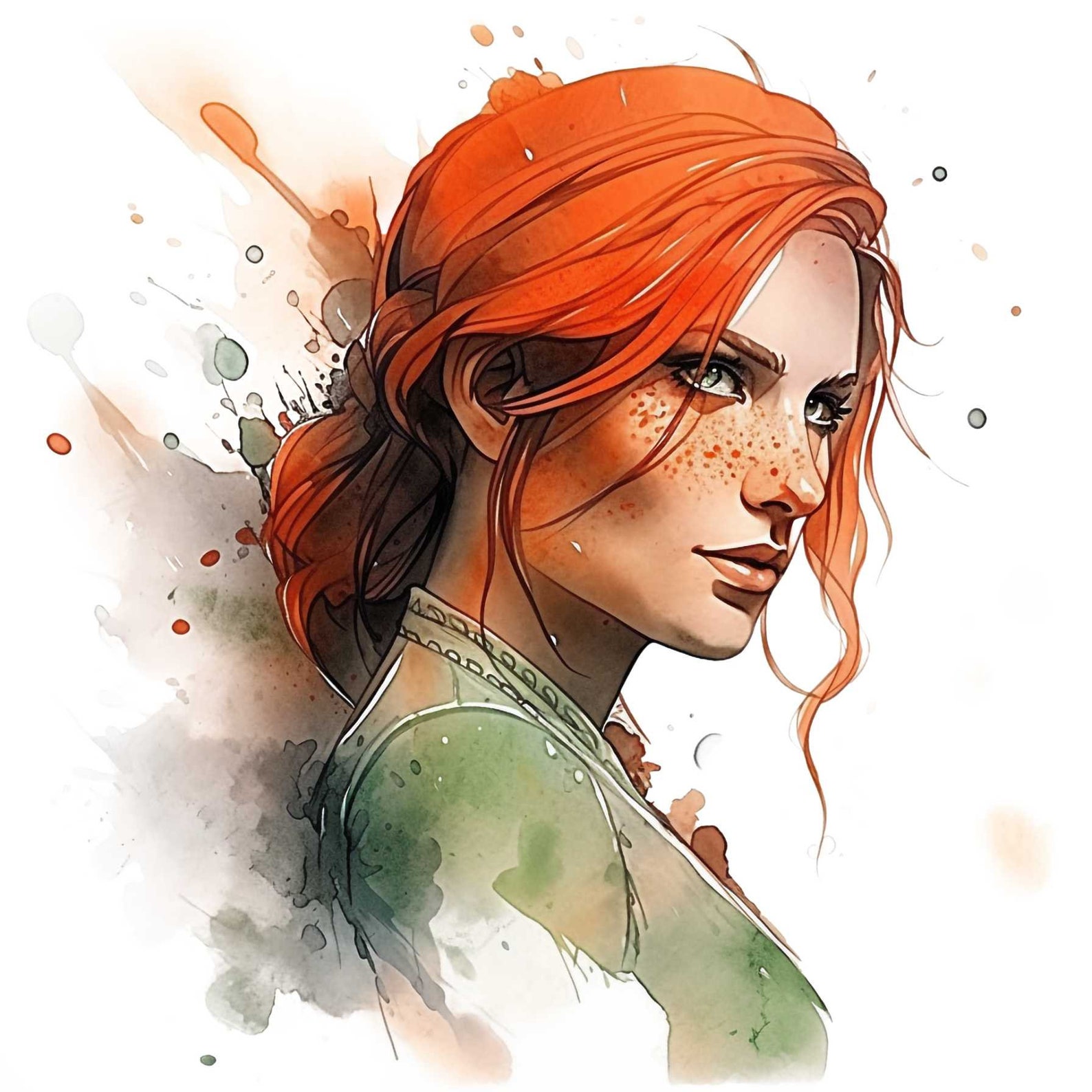 Witcher Triss Poster, Geralt of Rivia Clipart, Geralt Clip Art, Witcher ...