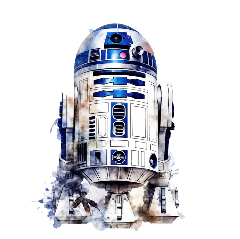 2 R2D2 Clipart, R2D2 Poster, R2D2 Print, R2D2 Instant Download, Star ...