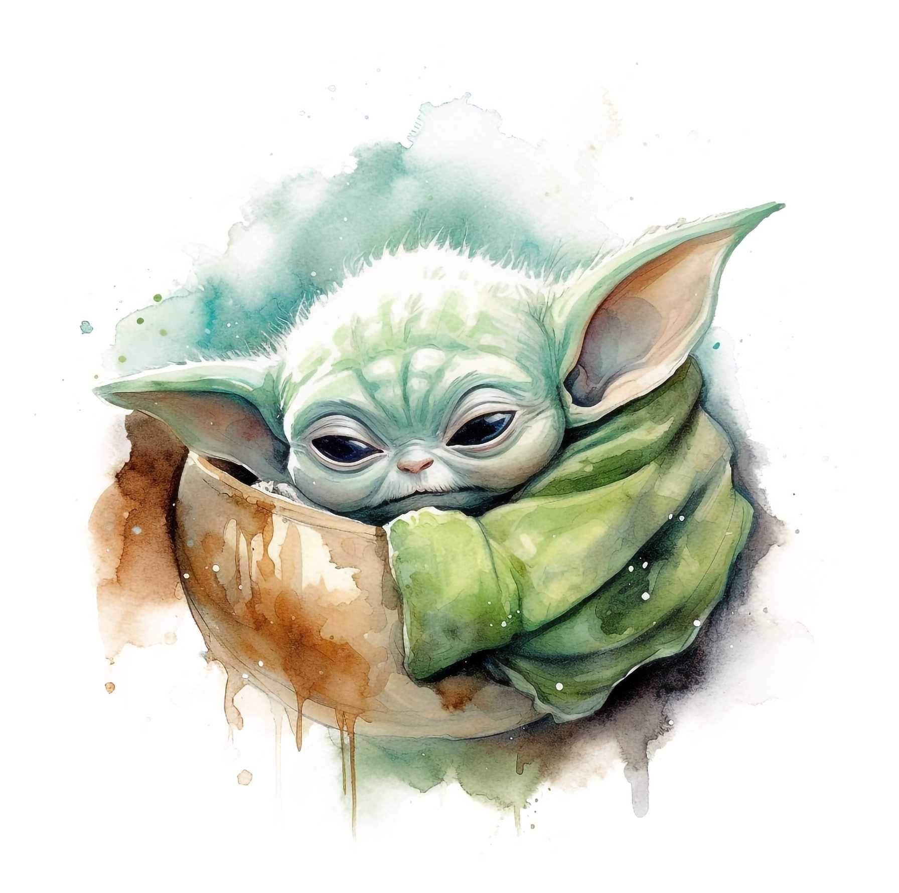 6 Baby Yoda Clipart, Baby Yoda Poster, Baby Yoda Print, Baby Yoda ...