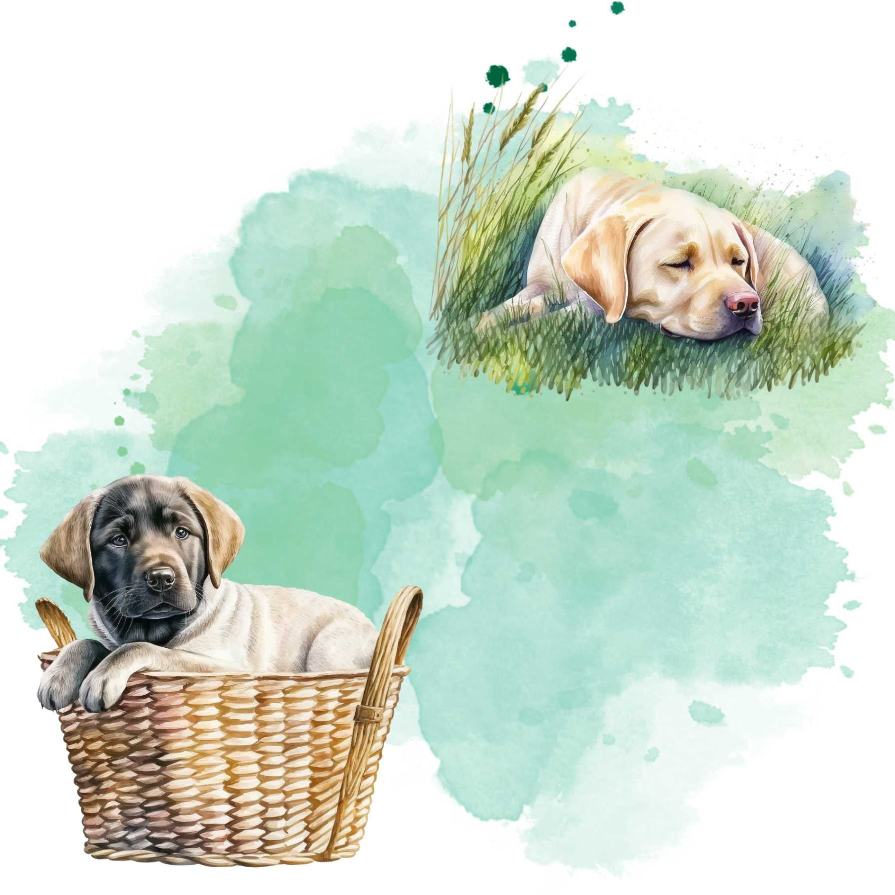 Beautiful Dogs Breeds Watercolor Clipart, 12 PNG Bundle, Labrador ...