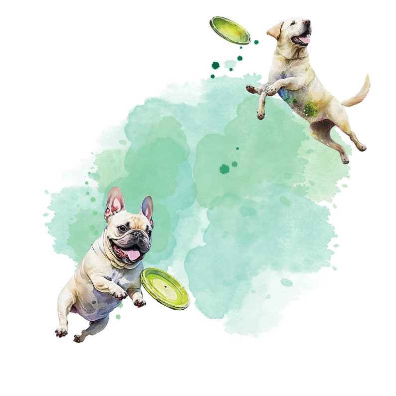 Beautiful Dogs Breeds Watercolor Clipart, 12 PNG Bundle, Labrador ...