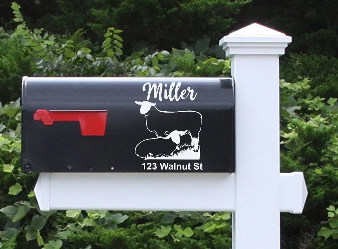 Sheep Mailbox Decal With Customization, Name, Number, Street - Etsy