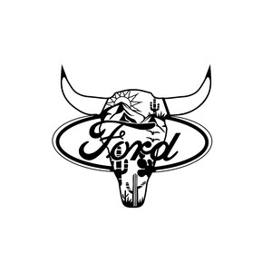 Ford Western Cow Decal - Etsy