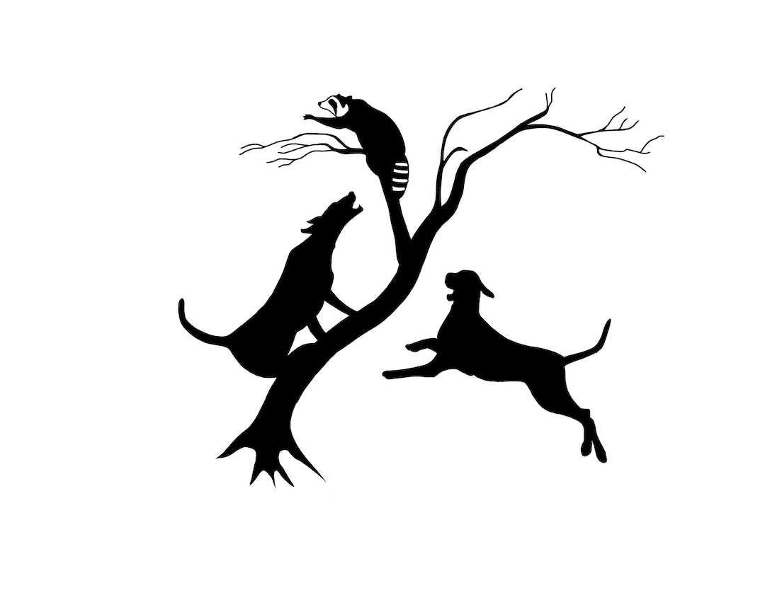 Coon Hunting Decal Tree a Raccoon - Etsy