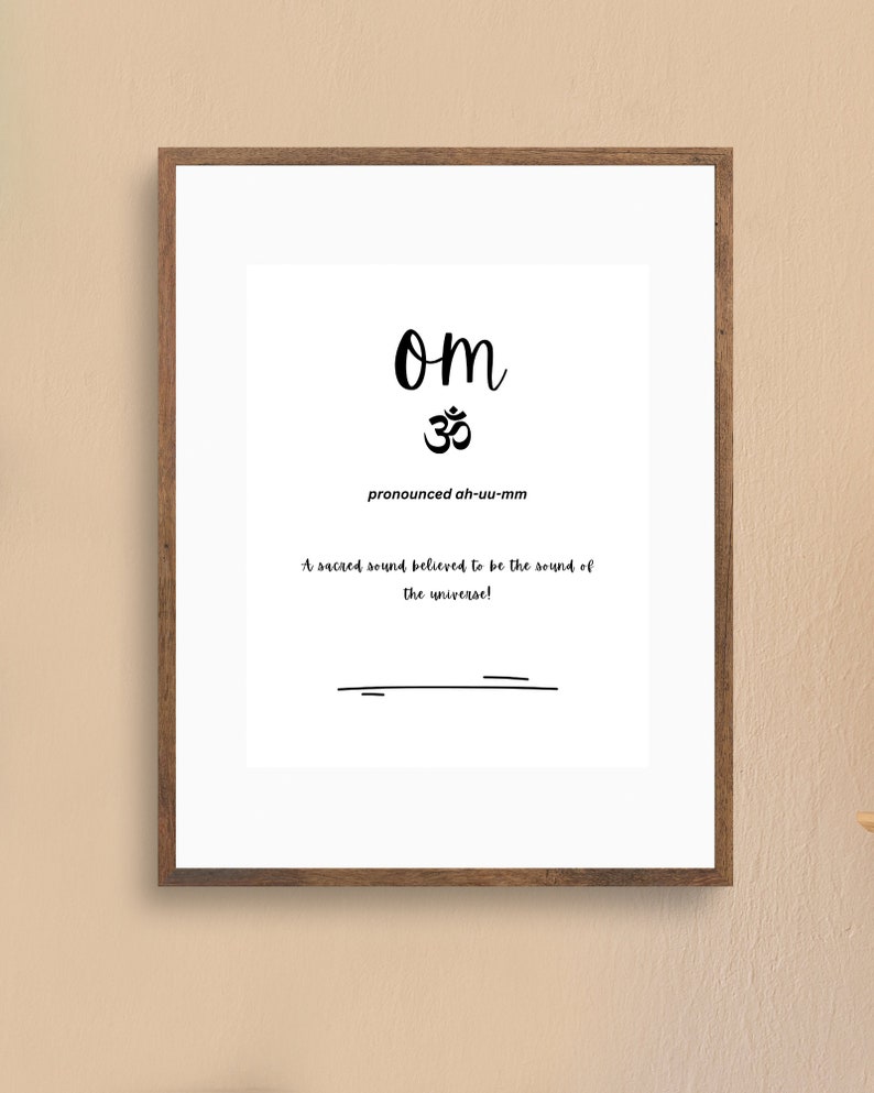 Om Definition Print, Aum Symbol Poster, Yoga Wall Art, Zen, Meditation ...