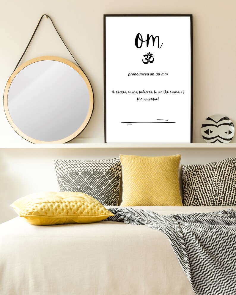 Om Definition Print, Aum Symbol Poster, Yoga Wall Art, Zen, Meditation ...