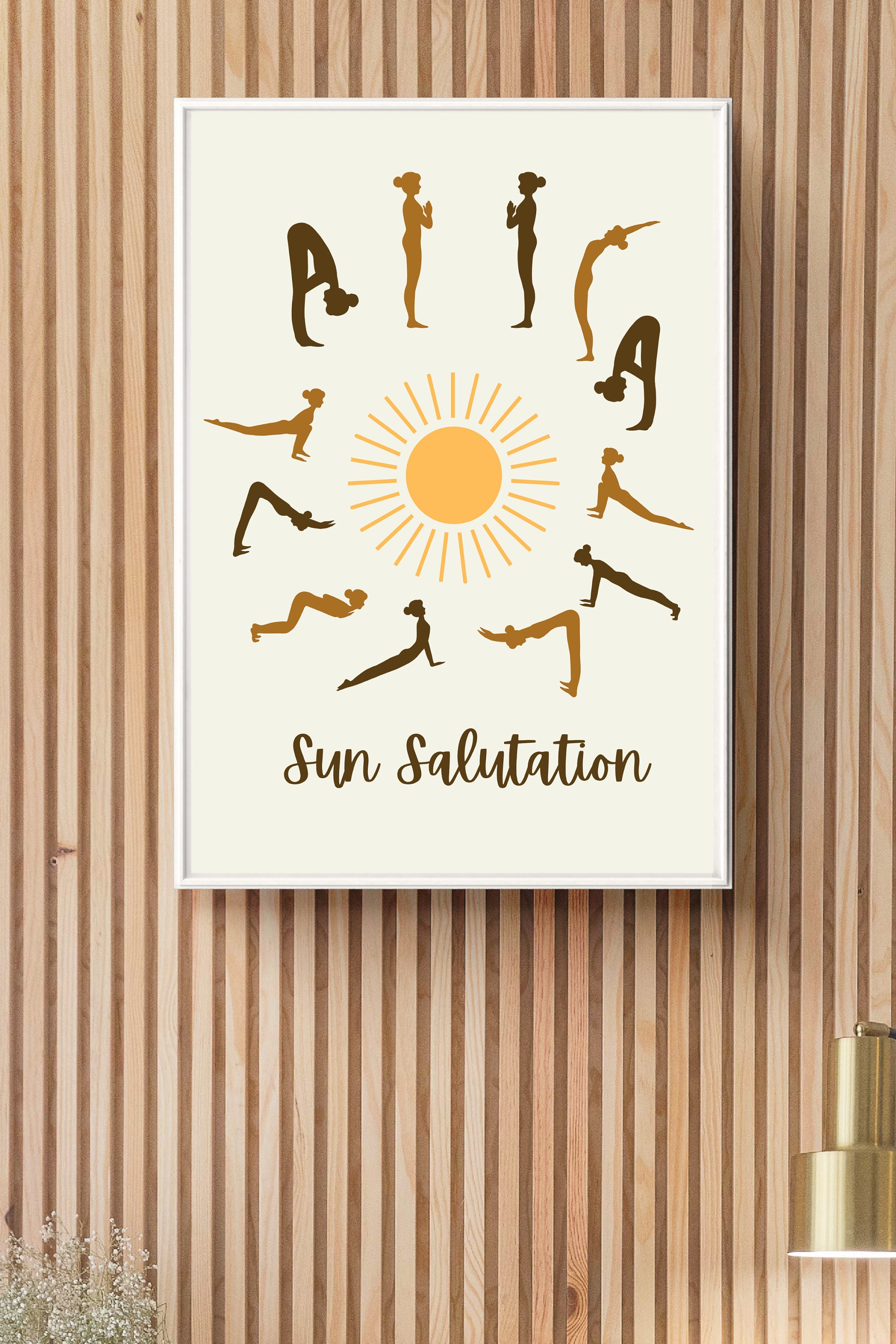 Yoga Poses Print Sun Salutation Poster Inhale Exhale Yoga - Etsy