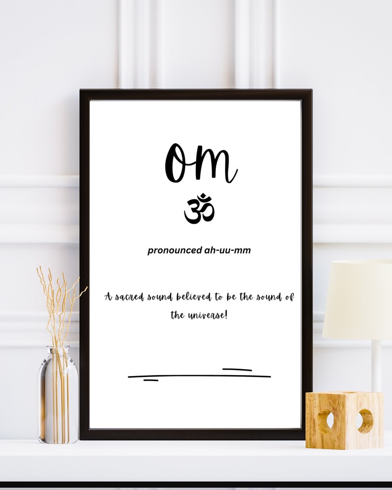 Om Definition Print, Aum Symbol Poster, Yoga Wall Art, Zen, Meditation ...