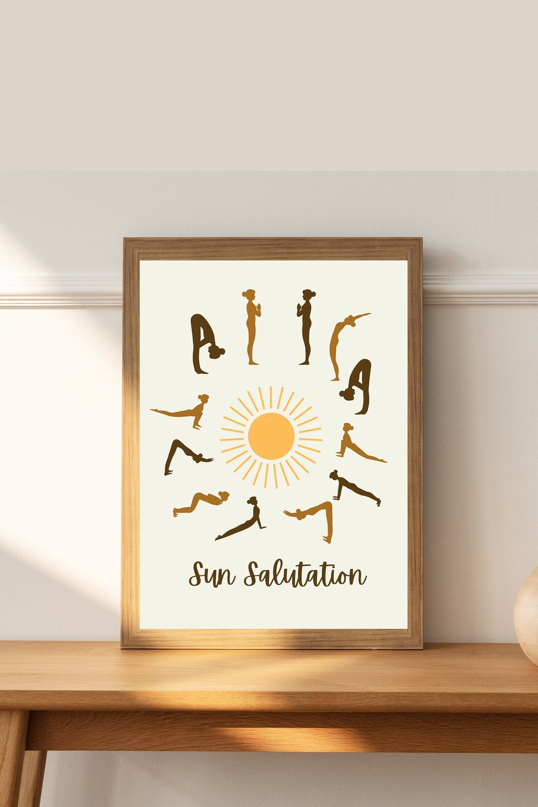 Yoga Poses Print, Sun Salutation Poster, Inhale Exhale Yoga Wall Art ...