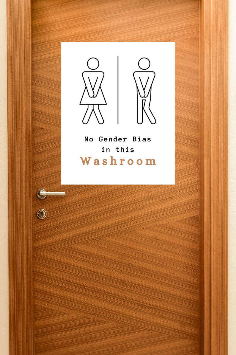 Unisex Washroom Door Sign Restroom Signs Digital Print Instant Download ...