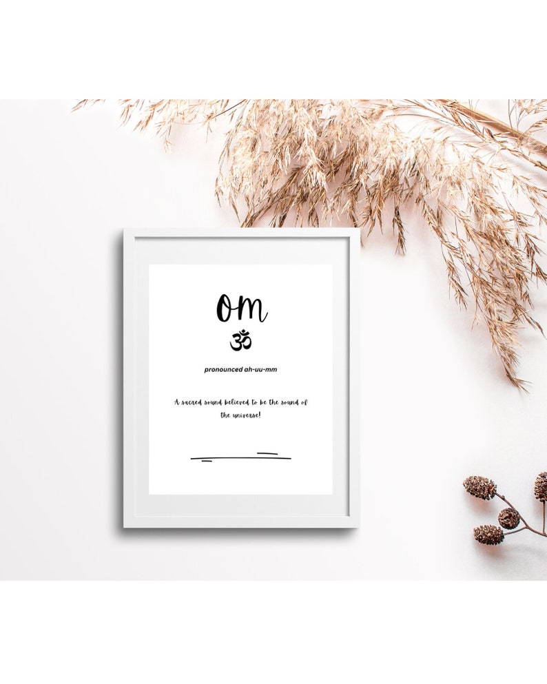 Om Definition Print, Aum Symbol Poster, Yoga Wall Art, Zen, Meditation ...