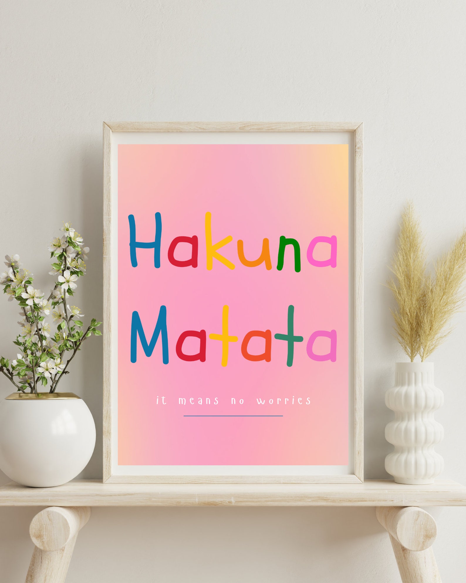 Hakuna Matata Print, Lion King Poster Quote, Quote for Kids Room ...