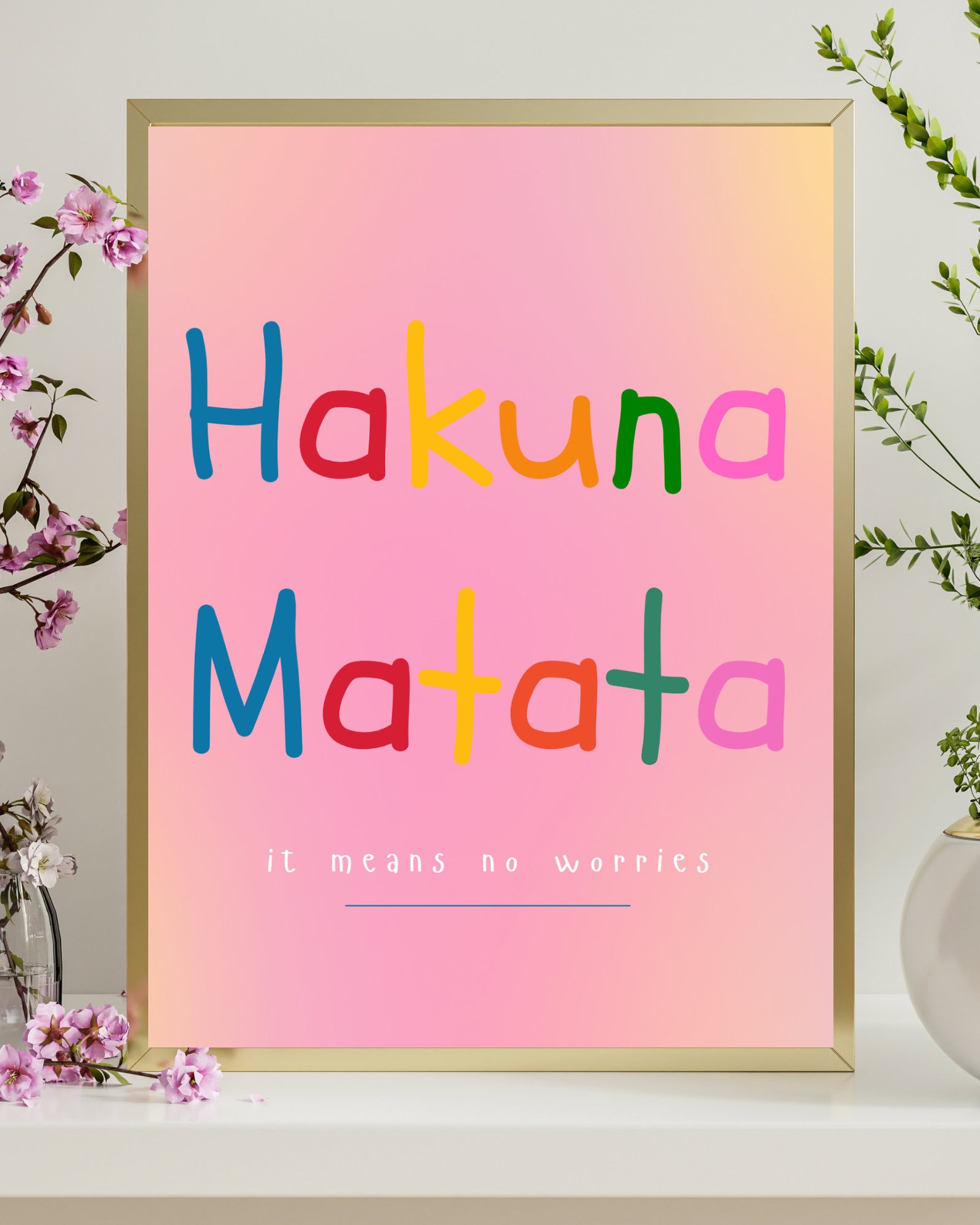 Hakuna Matata Print, Lion King Poster Quote, Quote for Kids Room ...