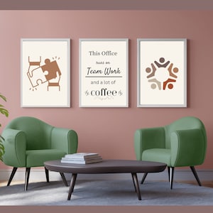 Team Work Wall Art, Office Prints, Set of 3, Motivational Poster ...