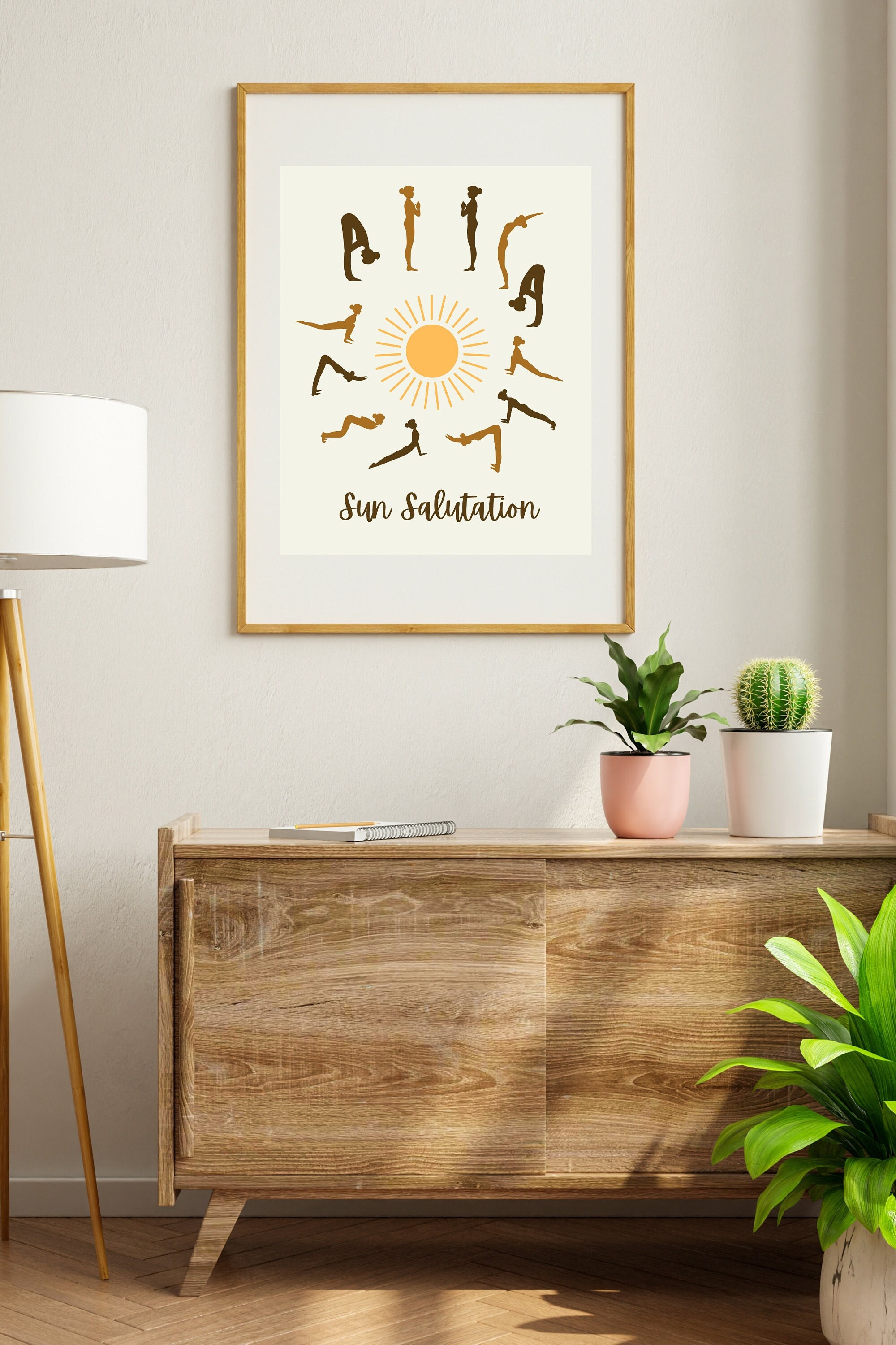 Yoga Poses Print Sun Salutation Poster Inhale Exhale Yoga - Etsy