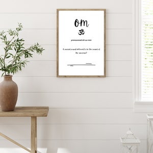 Om Definition Print, Aum Symbol Poster, Yoga Wall Art, Zen, Meditation ...