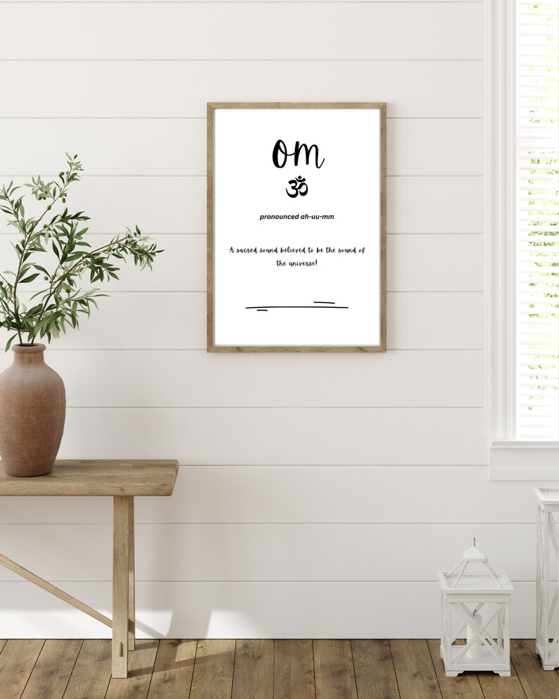 Om Definition Print, Aum Symbol Poster, Yoga Wall Art, Zen, Meditation ...