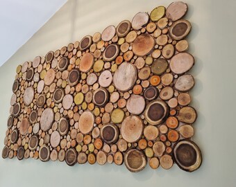 Wooden Wall Art, Natural Wall Art, Log Slice Decor, Log Wall Art, Wood ...
