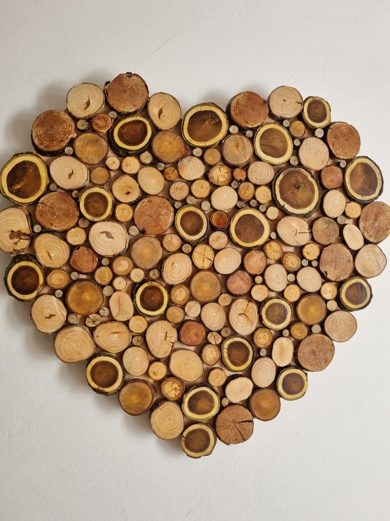 Log Wall Art, Wood Wall Art, Log Mosaic, Wall Art Mosaic, Log Slice ...