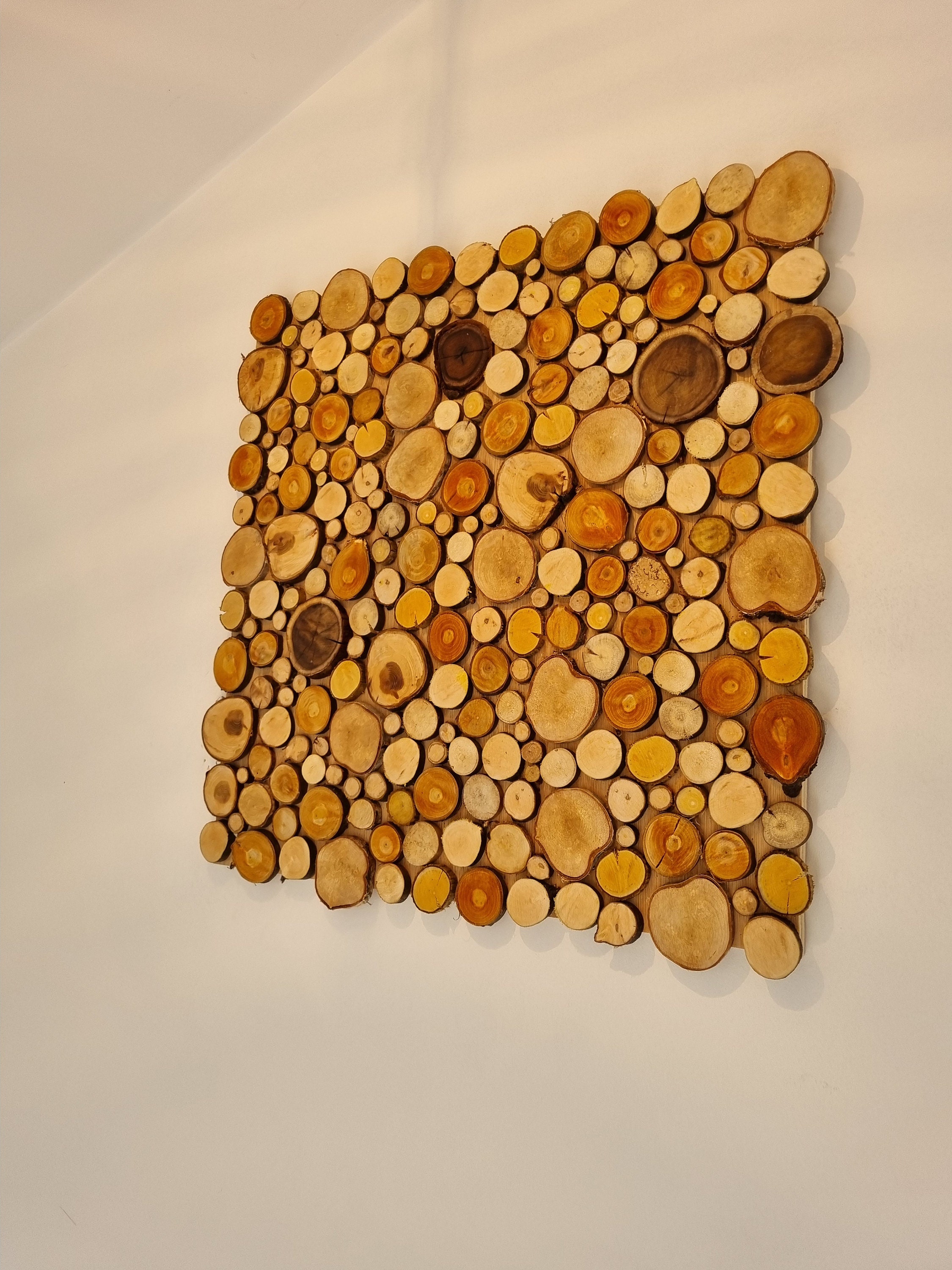 Log Wall Art, Wood Wall Art, Log Slice Mosaic, Log Decor, Wood Slice ...