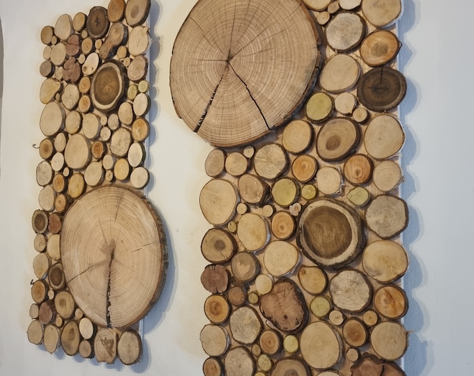 Wooden Wall Art, Natural Wall Art, Log Slice Decor, Log Wall Art, Wood ...