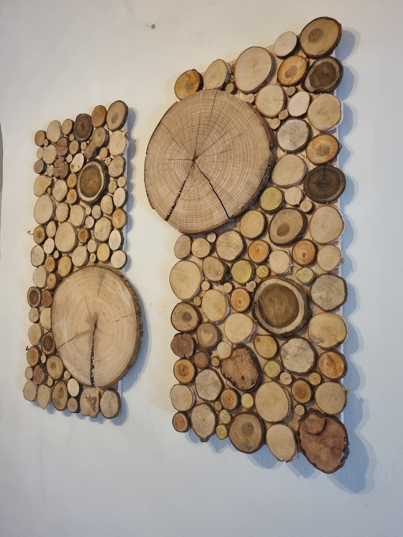 Wooden Wall Art, Natural Wall Art, Log Slice Decor, Log Wall Art, Wood ...