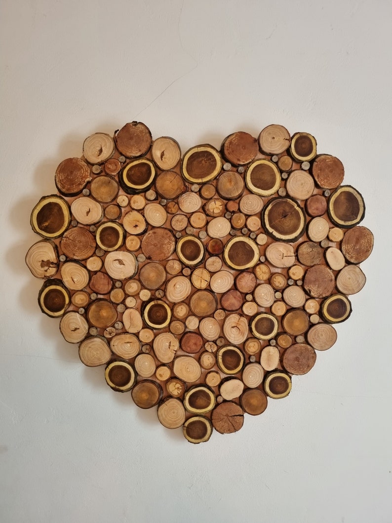 Log Wall Art, Wood Wall Art, Log Mosaic, Wall Art Mosaic, Log Slice ...