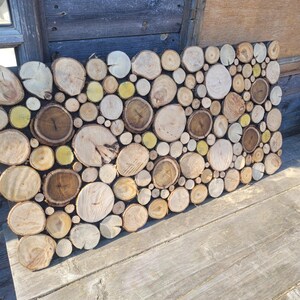 Log Wall Art, Wood Wall Art, Log Slice Mosaic, Log Decor, Log Slice ...