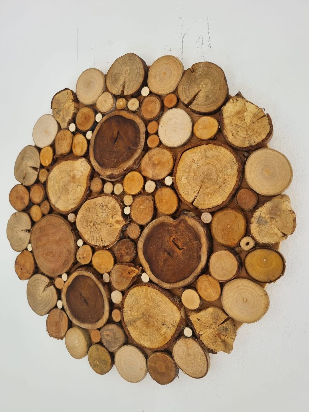 Round Wood Wall Art, Bespoke Sizes Welcome, Log Slice Wall Art, Wood ...