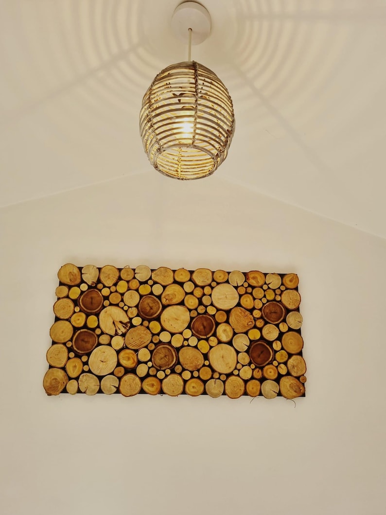 Log Wall Art, Wood Wall Art, Log Slice Mosaic, Log Decor, Log Slice ...