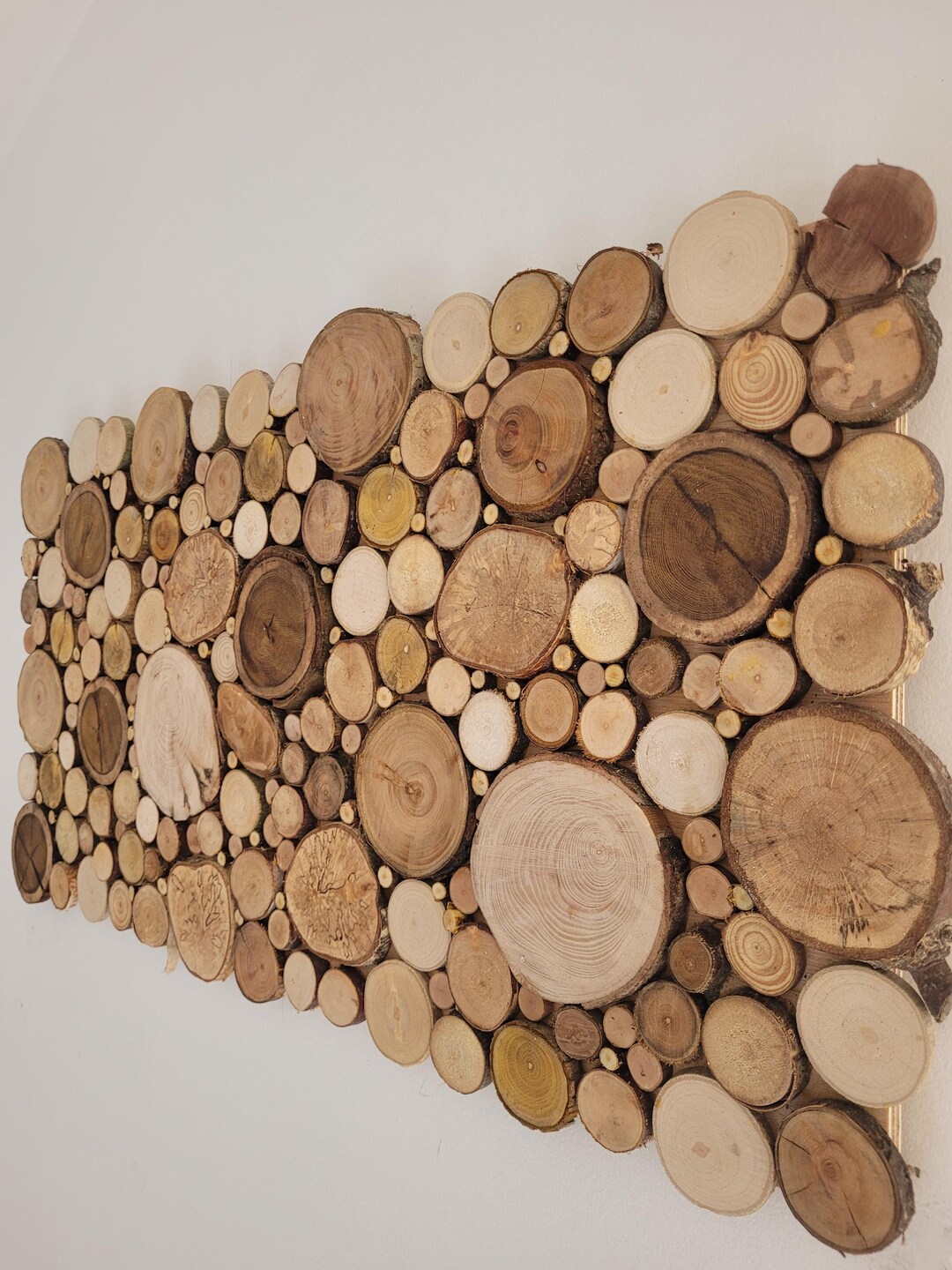 Log Wall Art, Wood Wall Art, Log Slice Wall Art, Wood Wall Mosaic. Wood ...