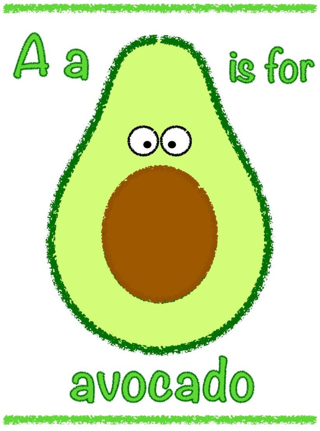 A is for Avocado Alphabet Poster - Etsy