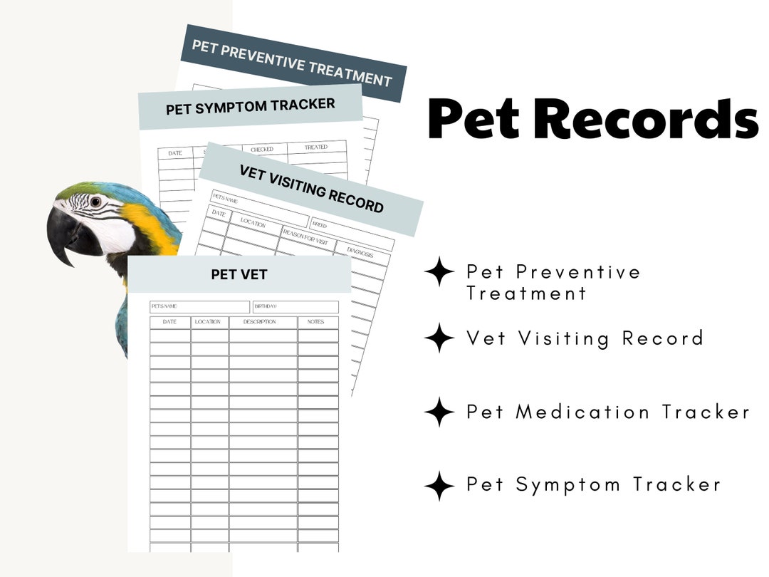 Pet Care Planner Bundle|organize|record Tracker|pet Numbers|vacine|walk ...