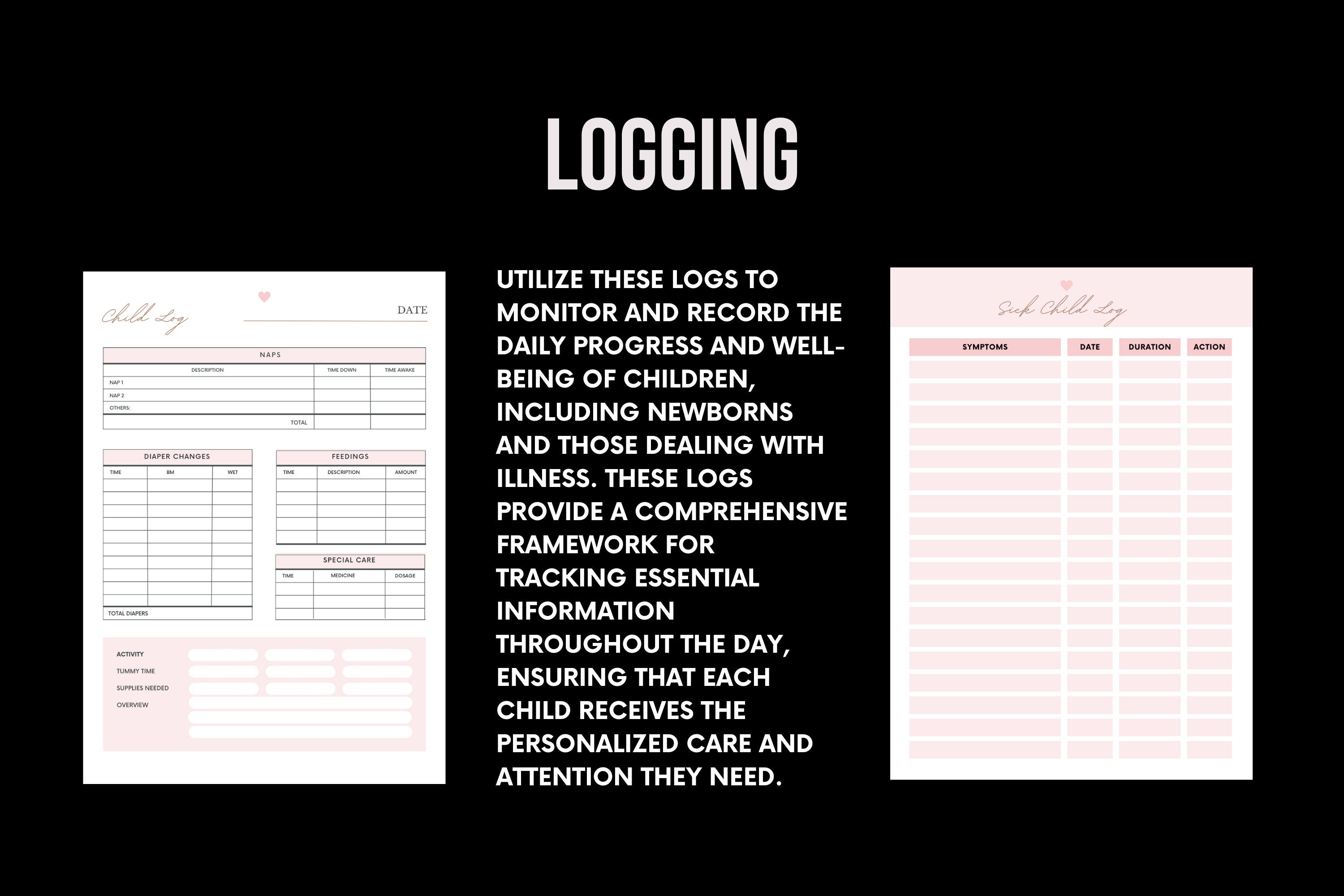 Nanny Binder|contract|permission Form|child Log|notes| Medical Binder ...