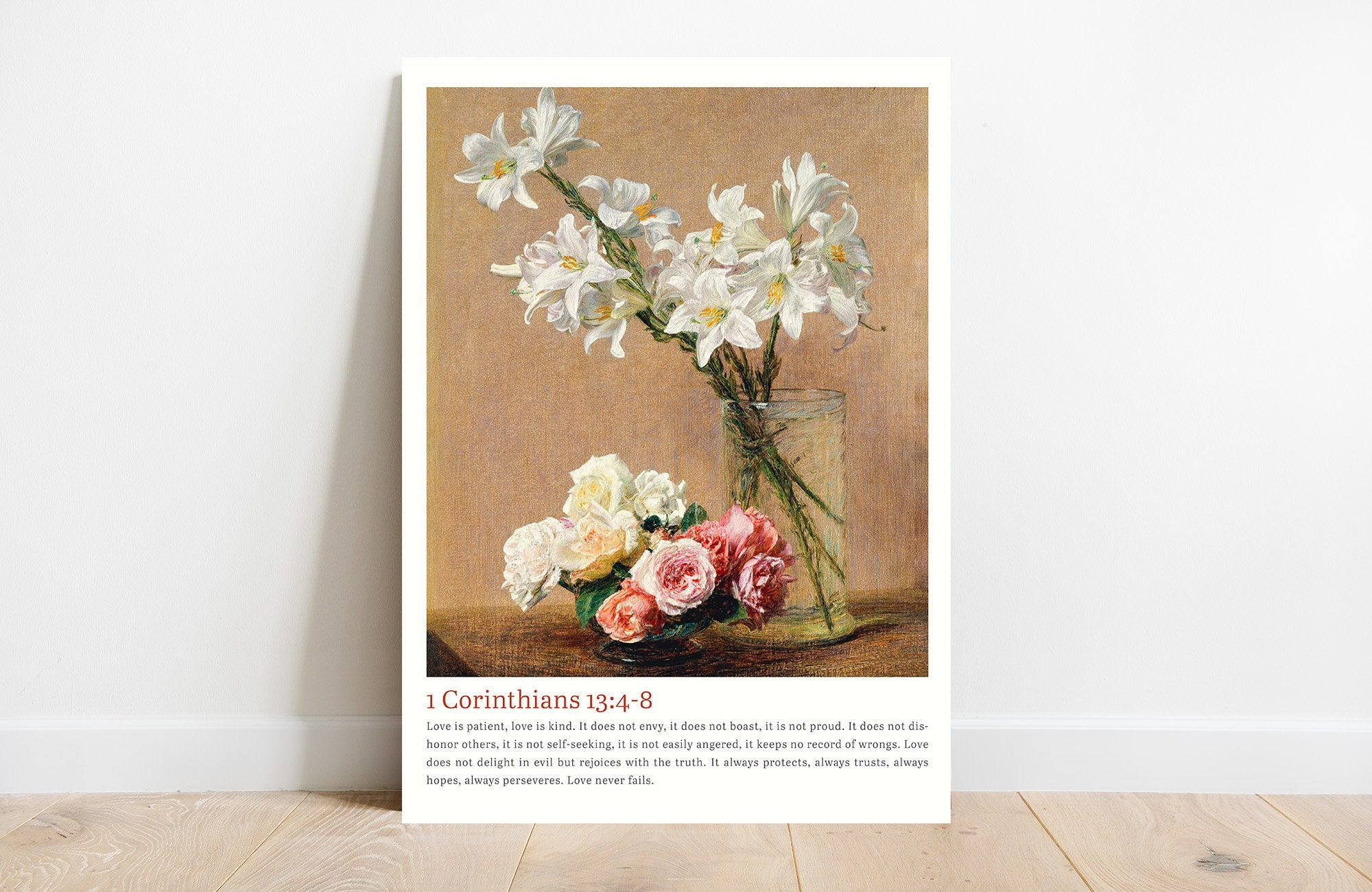 Retro Christian Posters Aesthetic, Bible Verse Art Work 1 Corinthians ...