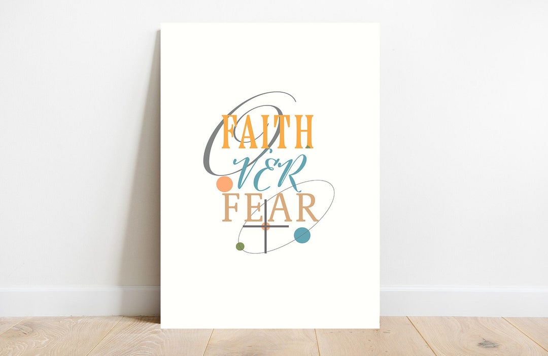 Christian Posters Aesthetic Bible Art Work Faith Over Fear - Etsy