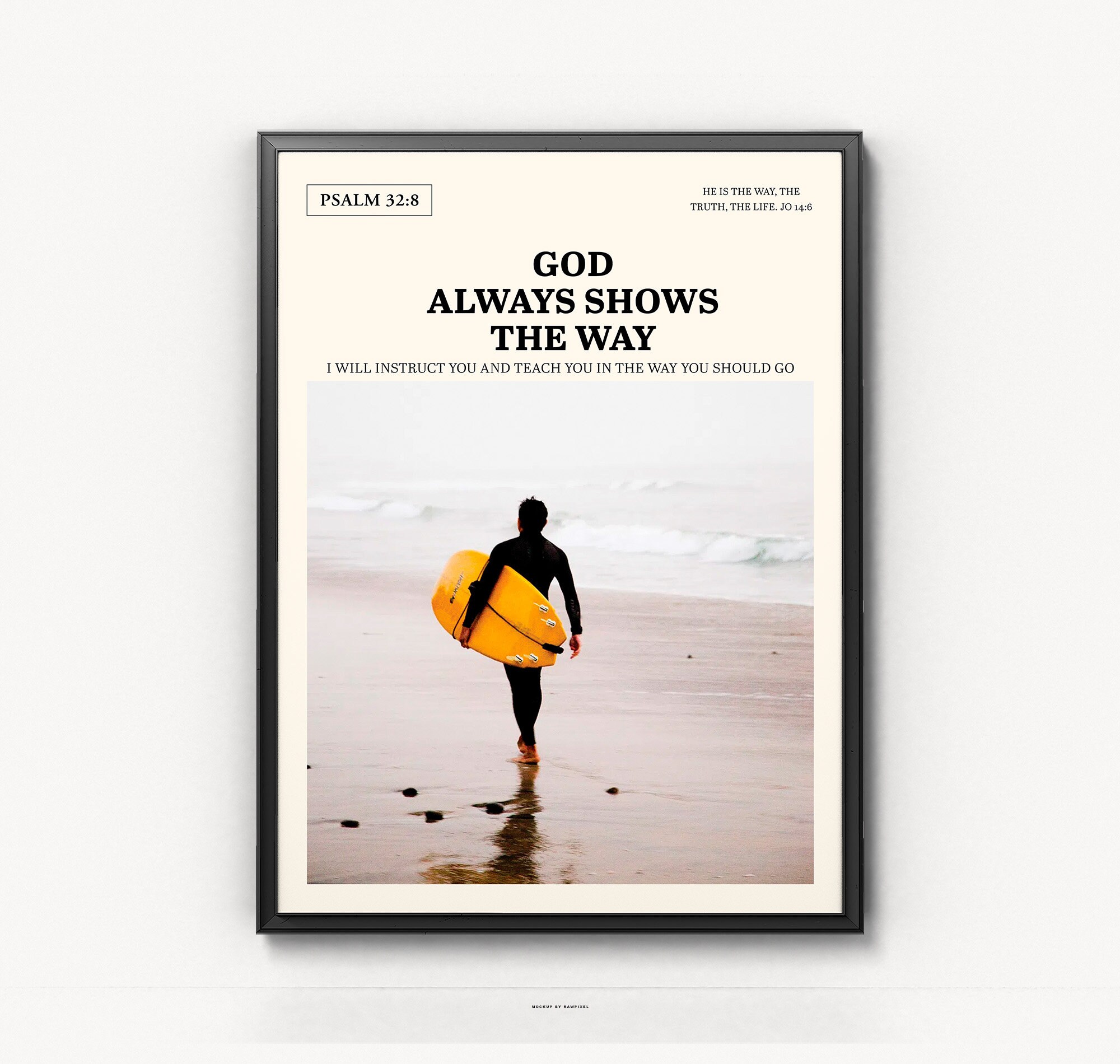 Retro Christian Wall Art, Bible Verse Artwork Printable, Minimalist ...