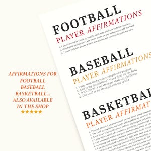 Christian Sports Affirmation Wall Art Print, Biblical Faith Based Art ...