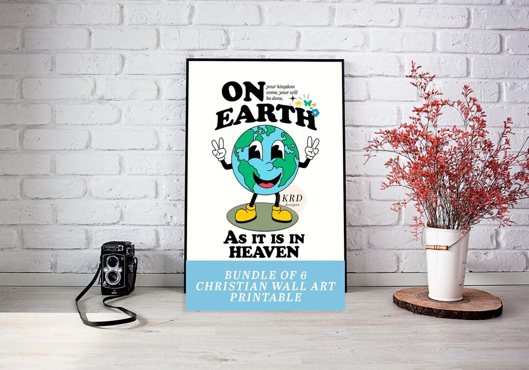 Retro Christian Affirmations Posters, Bundle of 6 Cool Groovy Christian ...