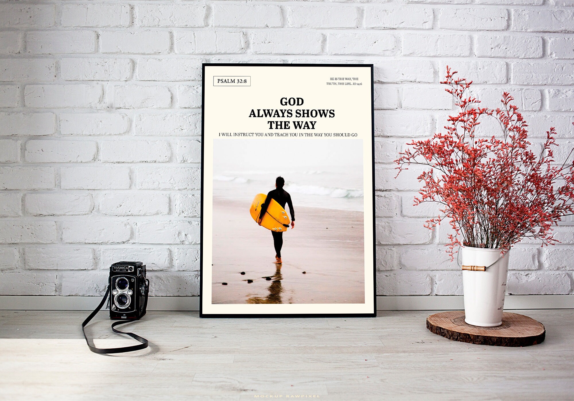 Retro Christian Wall Art, Bible Verse Artwork Printable, Minimalist ...