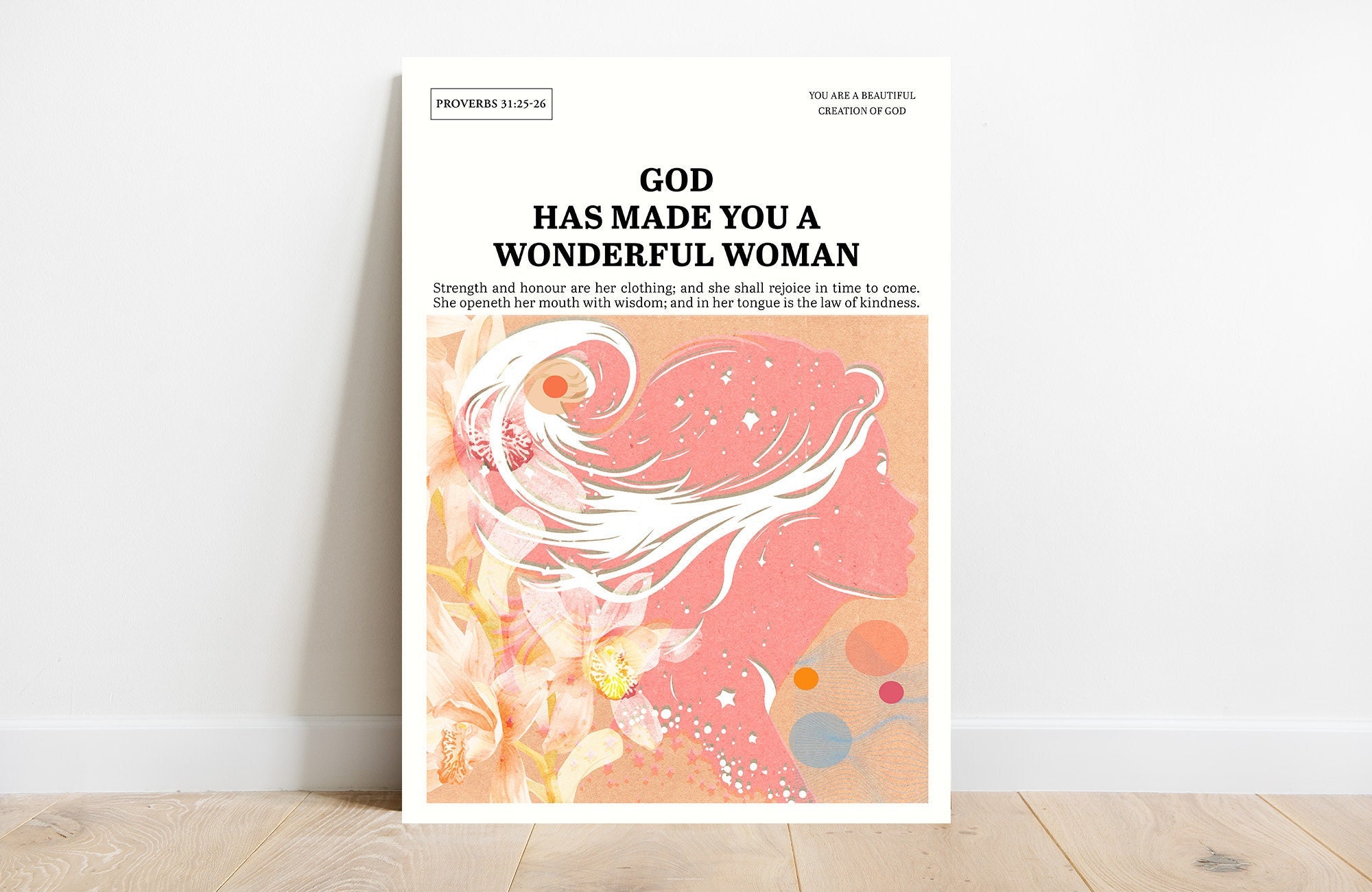 Christian Posters Aesthetic, Bible Verse Art Work Proverbs 31:25-26 ...