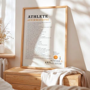 Christian Sports Affirmation Wall Art Print, Biblical Faith Based Art ...