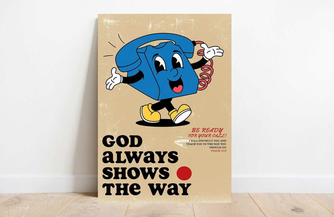 Retro Christian Wall Art, Daily Christian Affirmations Poster, Retro ...