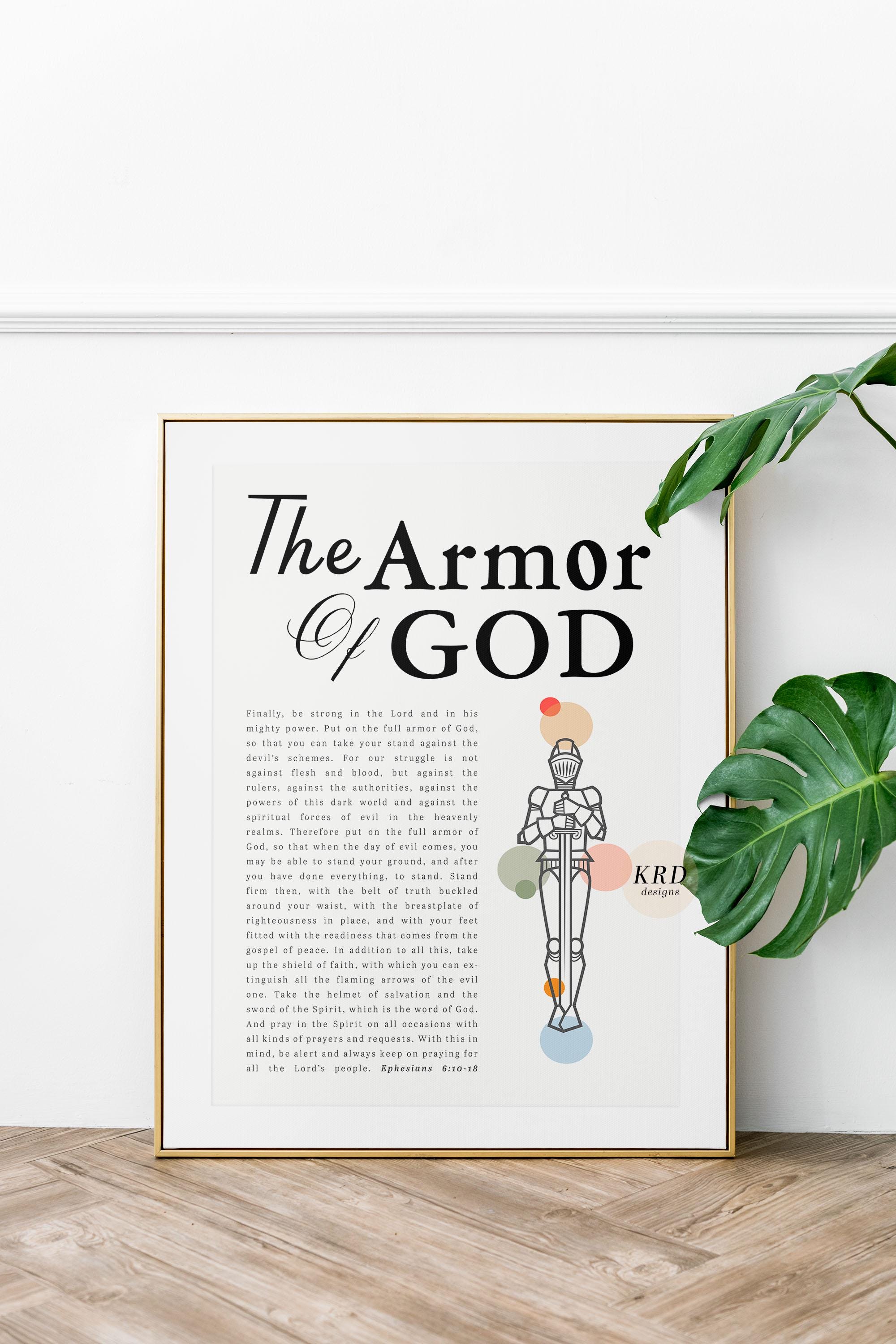 Christian Poster Prints, Armor of God Bible Verse Ephesians 6:10-18 ...