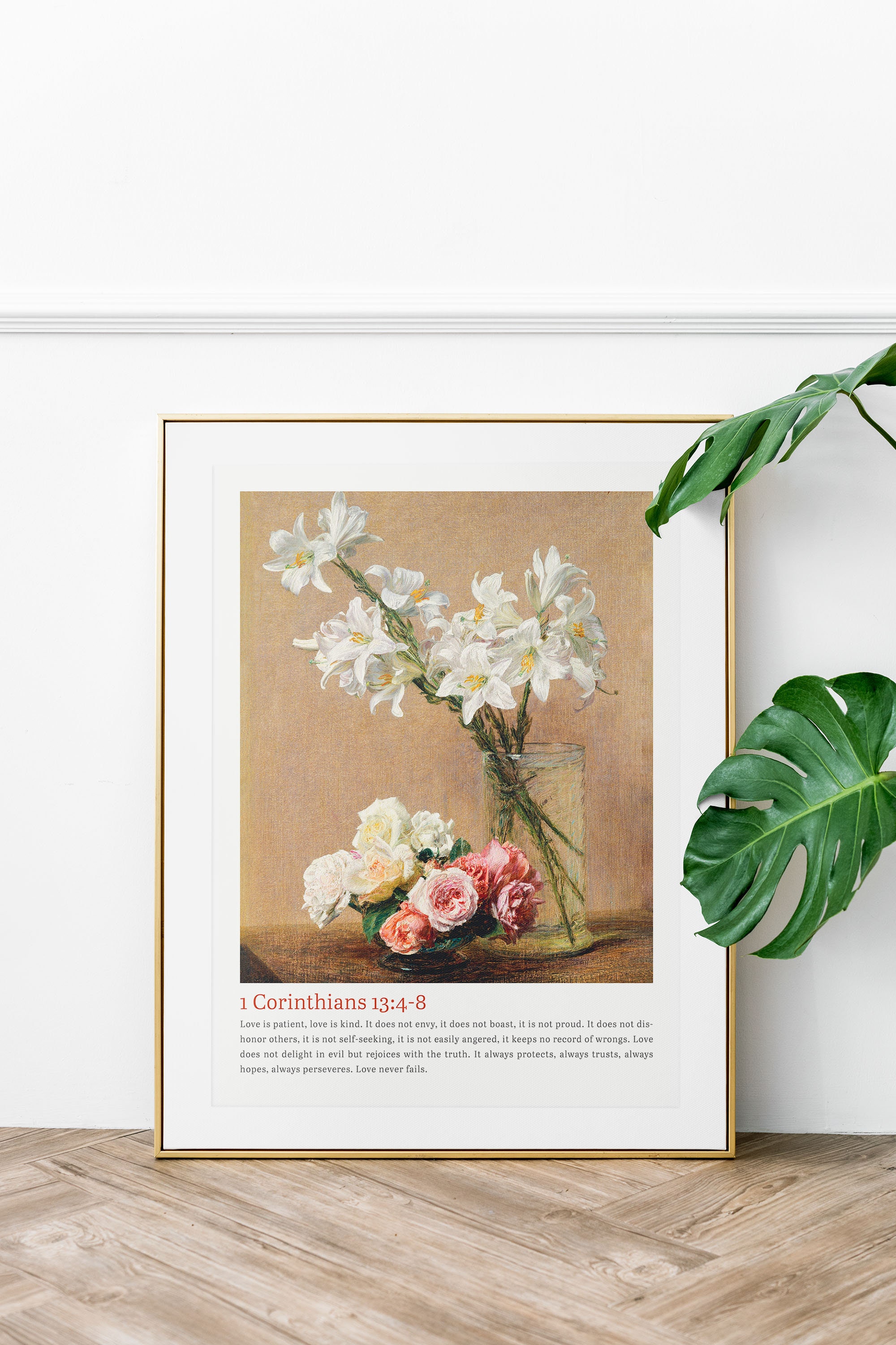 Retro Christian Posters Aesthetic, Bible Verse Art Work 1 Corinthians ...