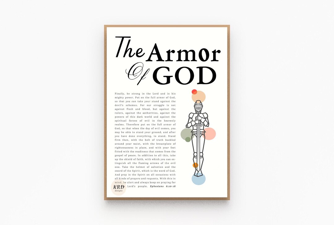 Christian Poster Prints, Armor of God Bible Verse Ephesians 6:10-18 ...