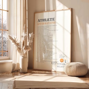 Christian Sports Affirmation Wall Art Print, Biblical Faith Based Art ...